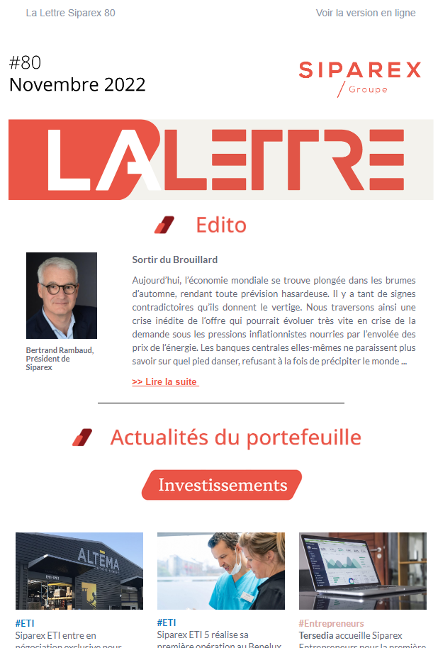 Newsletter Siparex n°80 - Siparex